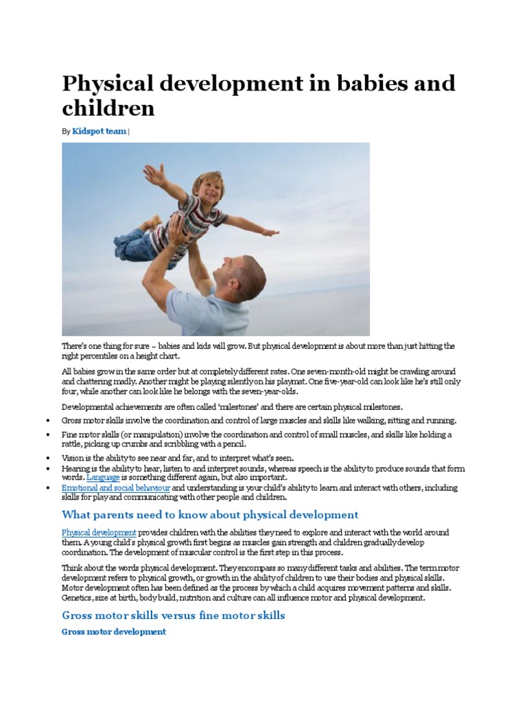 Physical Development in Babies and Children: Kidspot Team | PDF ...