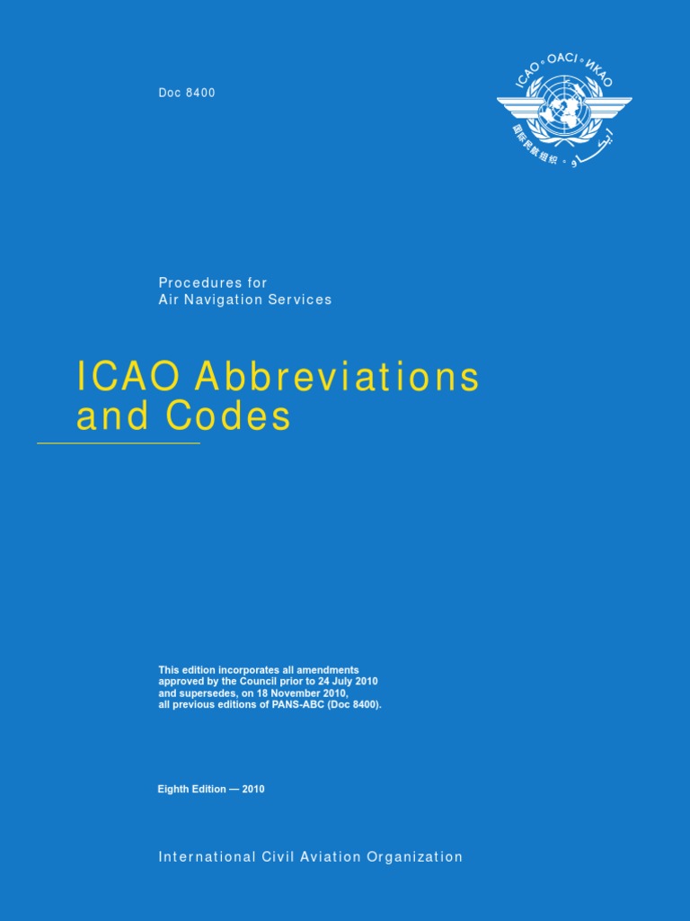 ICAO Abbreviations and Codes Doc.8400 | PDF | Air Traffic Control | Code