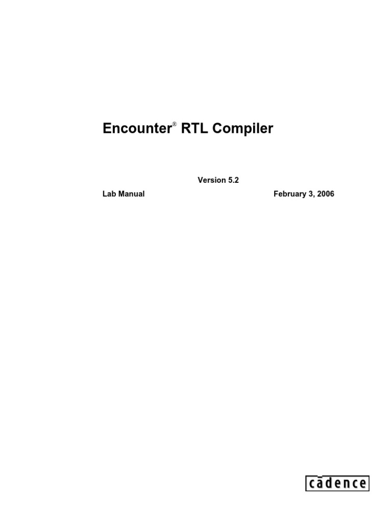 RTL Compiler Guide | PDF | Command Line Interface | Graphical User ...