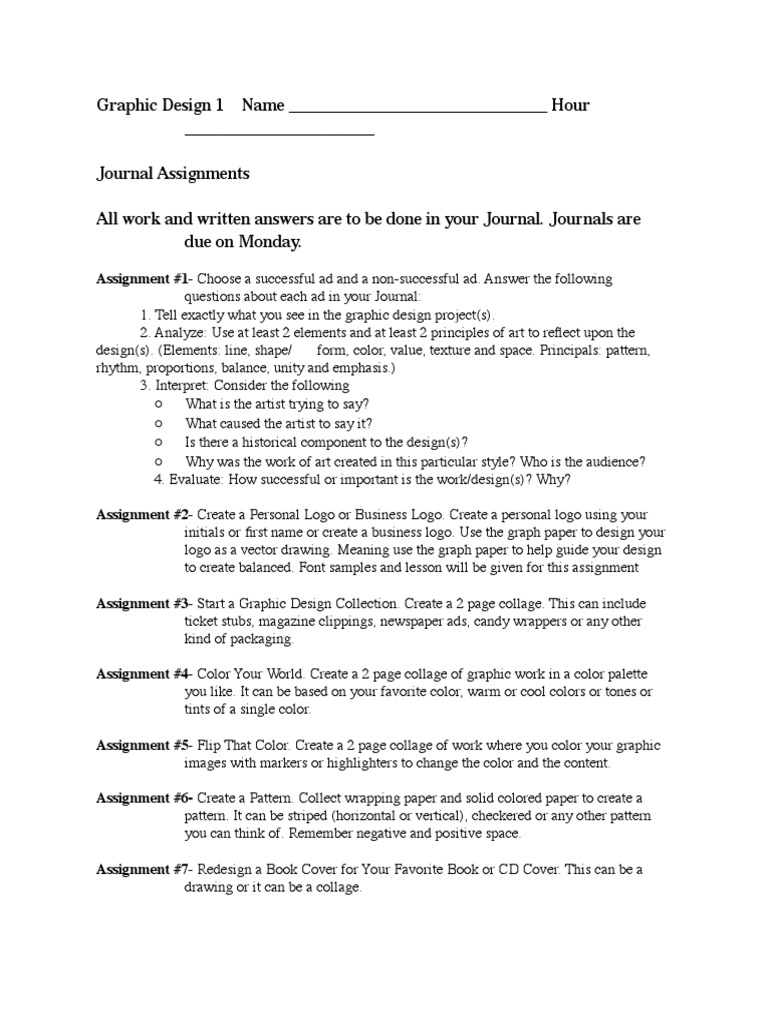 Graphic Design 1 Journal Assignments | PDF | Logos | Graphic Design