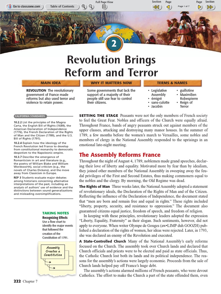 The Revolution Brings Reform and Terror | PDF | Reign Of Terror ...