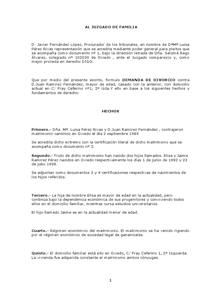 Demanda de Divorcio Contencioso | PDF | Divorcio | Matrimonio Demanda de Divorcio Contencioso | PDF | Divorcio | Matrimonio