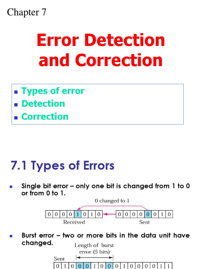Error Detection Correction Pdf Error Detection And Correction Fault Tolerance