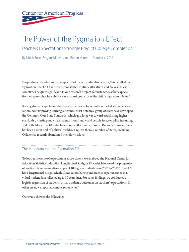 The Power of The Pygmalion Effect | PDF | Prediction | Teachers
