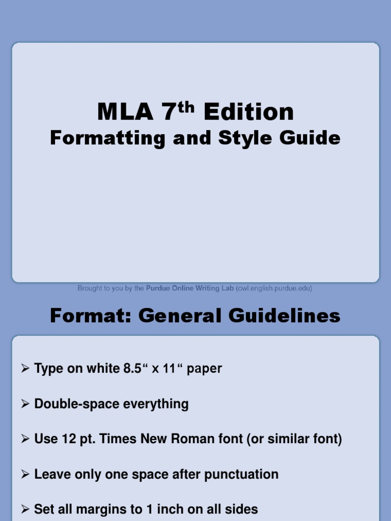 Mla 7 Edition Formatting And Style Guide Download Free Pdf Citation Emotions