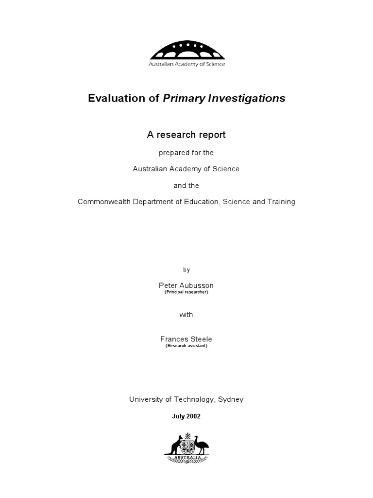 Evaluation of Primary Investigations | PDF | Survey Methodology ...