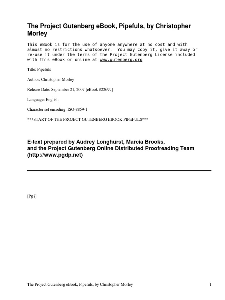 Pipefuls by Morley, Christopher, 1890-1957 | PDF | Project Gutenberg