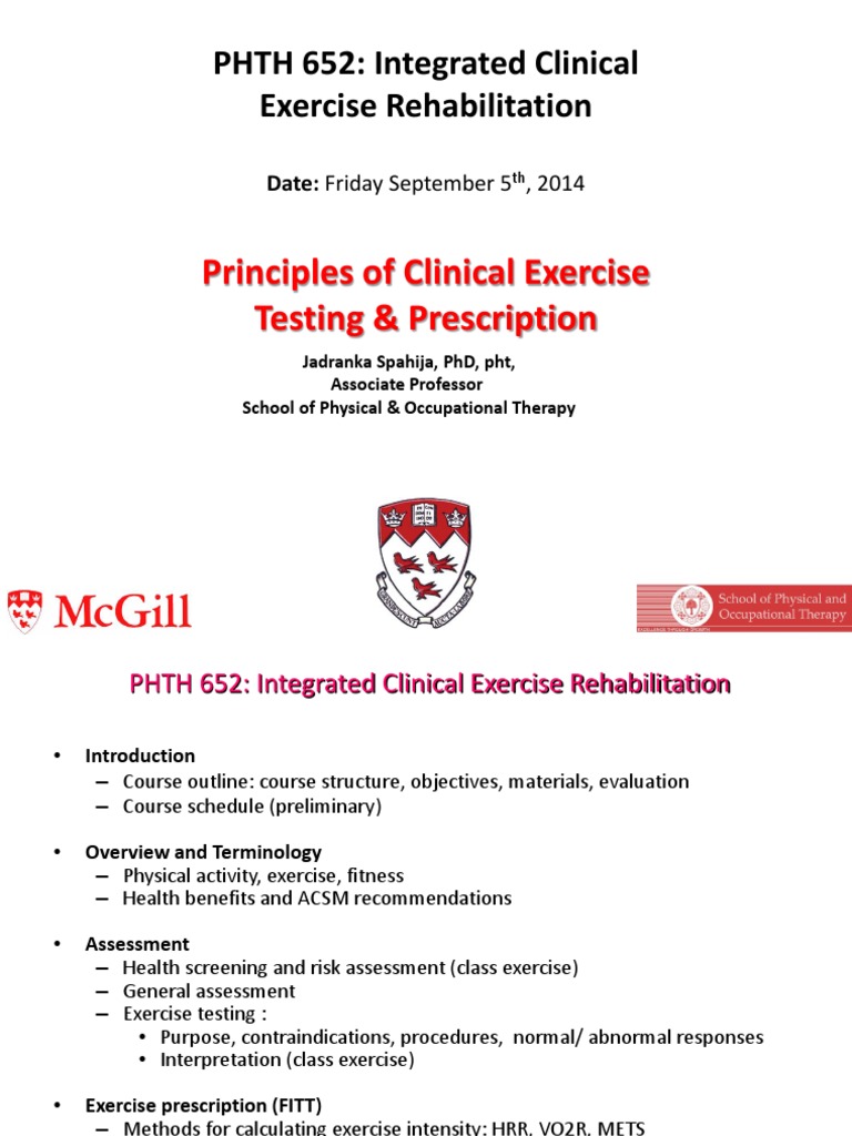 Clinical Exercise Prescription | PDF | Heart Rate | Physical Exercise