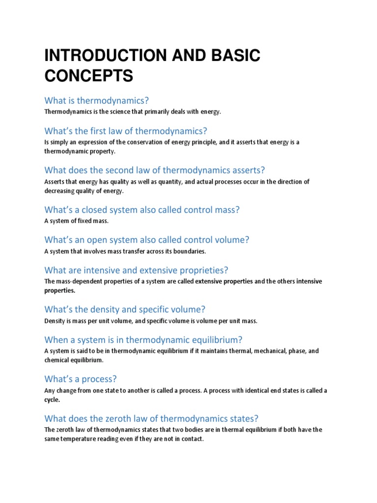 Thermodynamics: Laws and Concepts Explained | PDF | Pressure ...