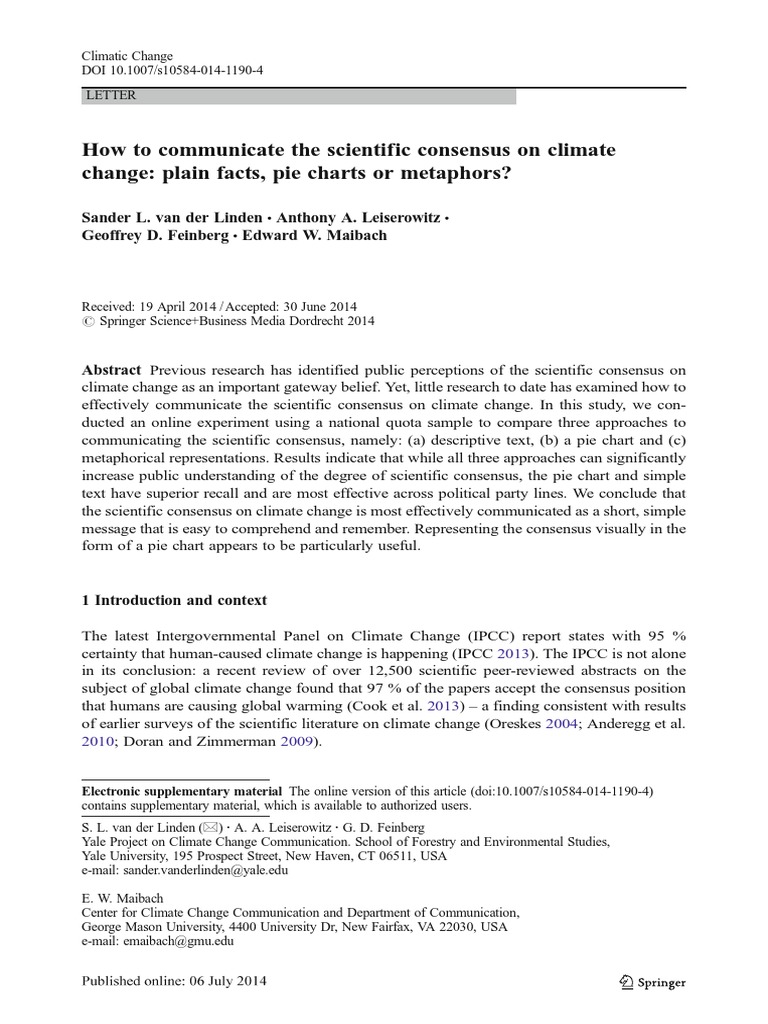 How To Communicate The Scientific Consensus On Climate Change - Plain ...