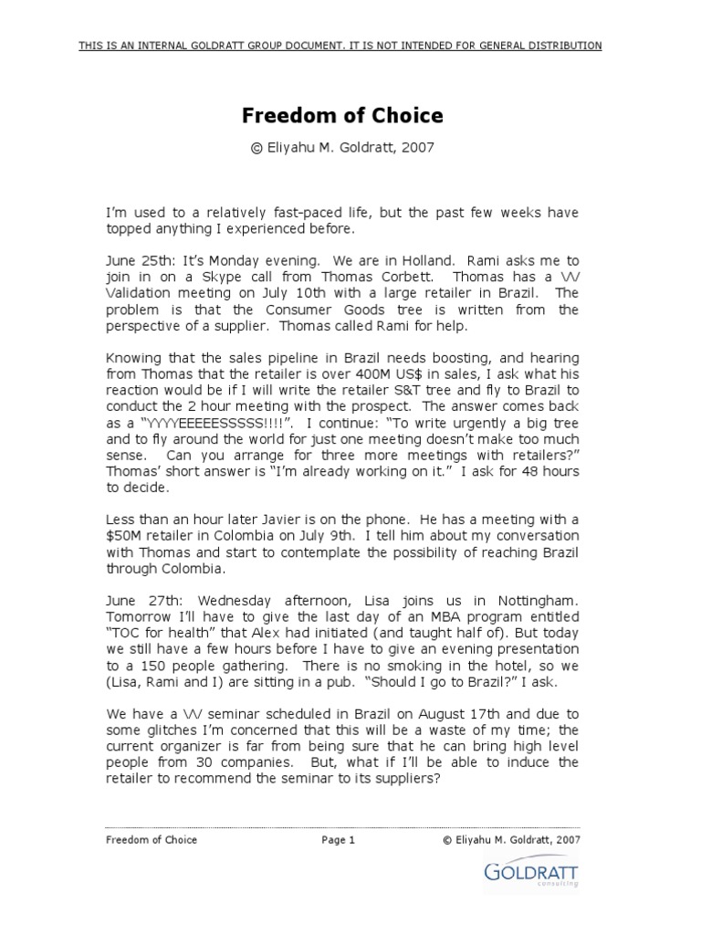 Freedom of Choice | PDF | Retail | Business