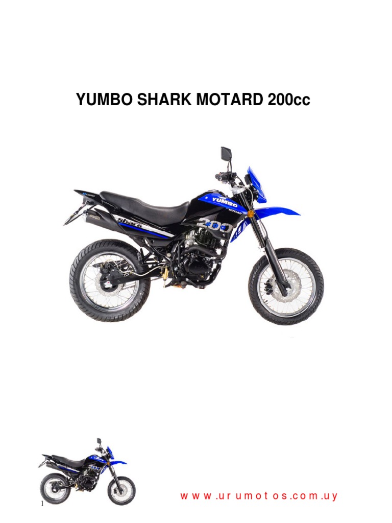 Especificaciones Yumbo Shark Motard 200 | PDF | Engranaje | Transmisión ...