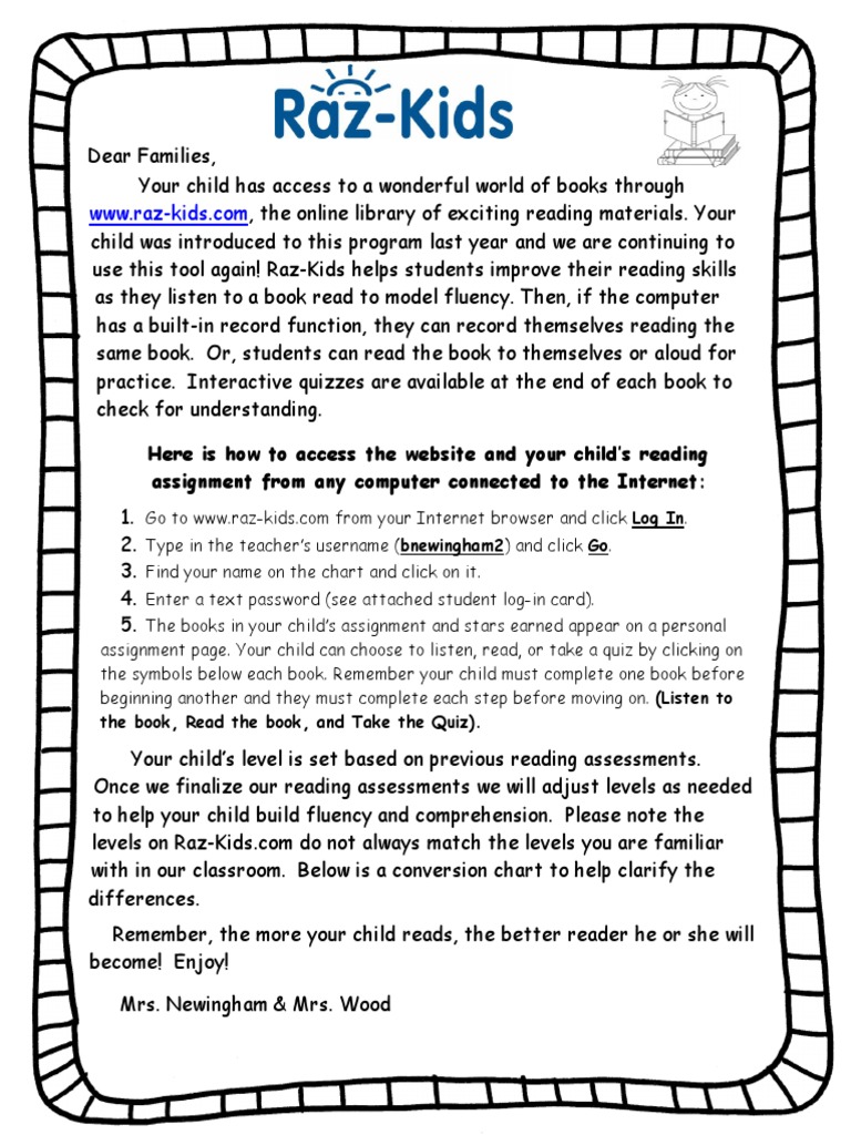 Raz Kids | Download Free PDF | Reading (Process) | Reading Comprehension