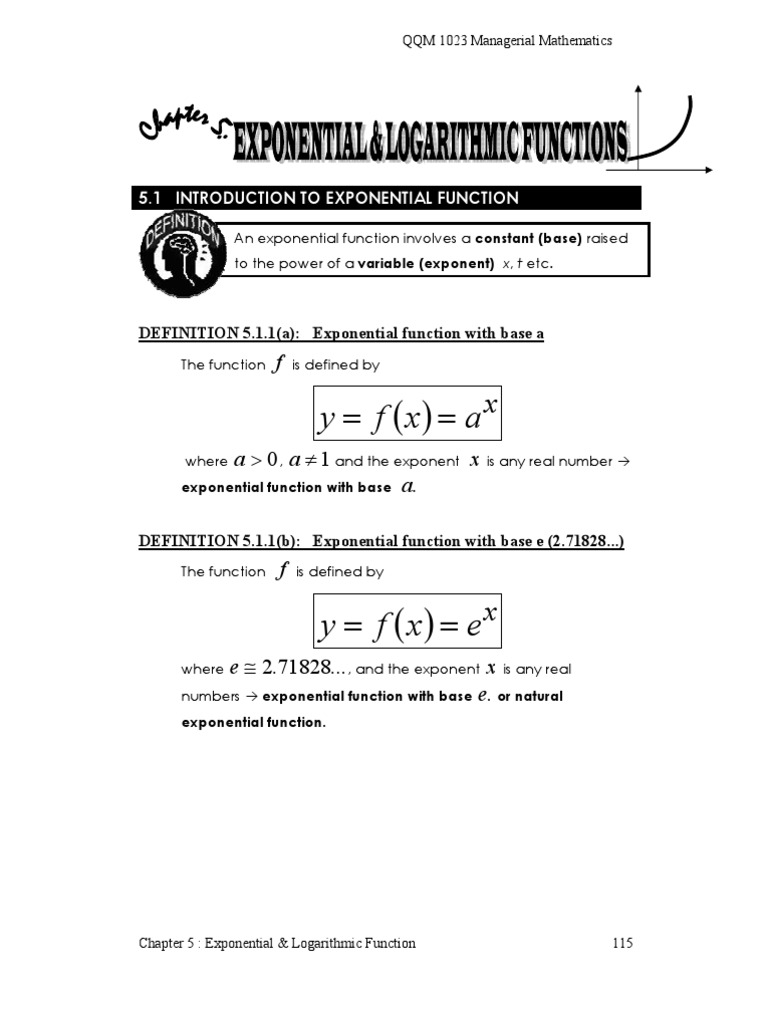 Chapter 4 Exponential And Logarithmic Function Pdf Logarithm
