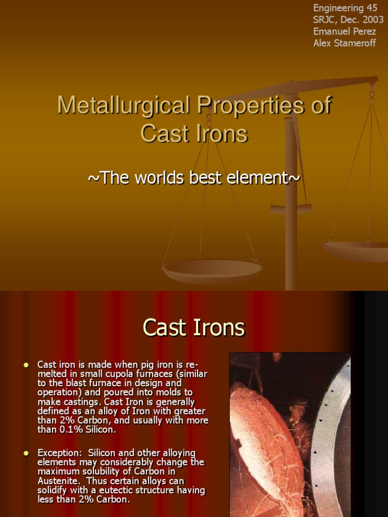 Metallurgical Properties of Cast Irons: The Worlds Best Element | PDF ...
