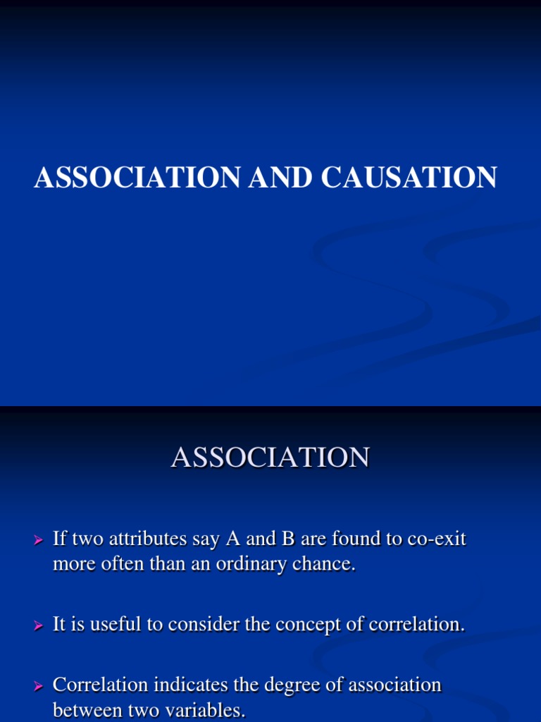 Association and Causation | Causality | Correlation And Dependence