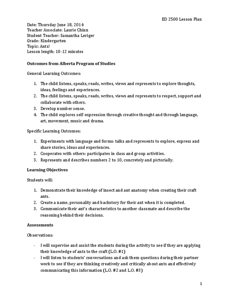 Ants Lesson Plan | PDF | Pupa | Ant