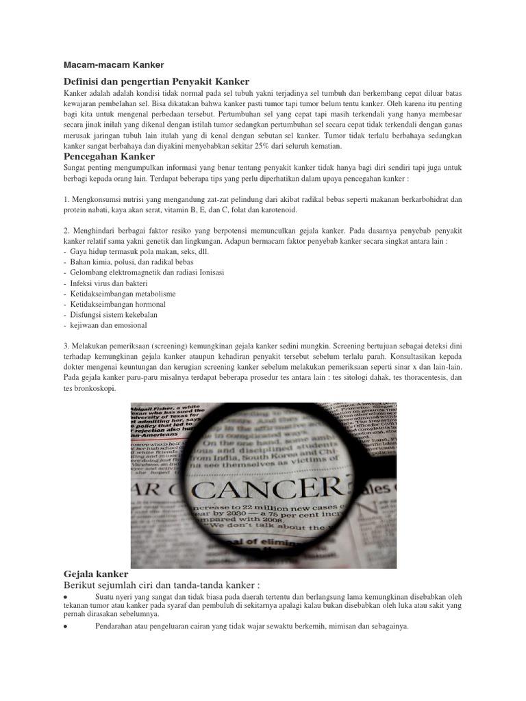 Macam-Macam Kanker | PDF