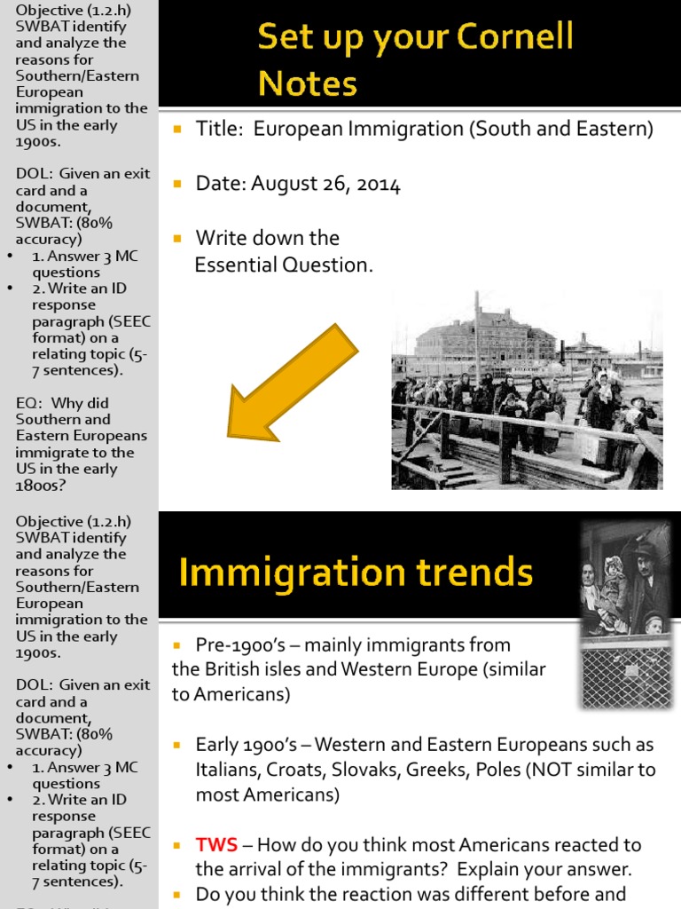 WEBNOTES - Day 2 - 2014 - European - Immigration | PDF | Jews | Immigration