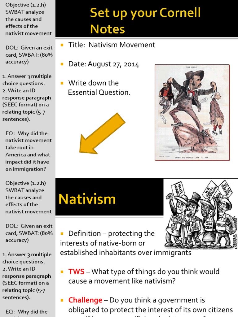 WEBNOTES - Day 4 - 2014 - Nativism - Anti-Immigration | PDF | Nativism ...