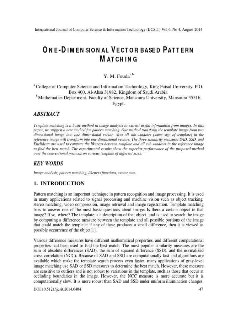 One-Dimensional Vector Based Pattern | PDF | Fast Fourier Transform ...
