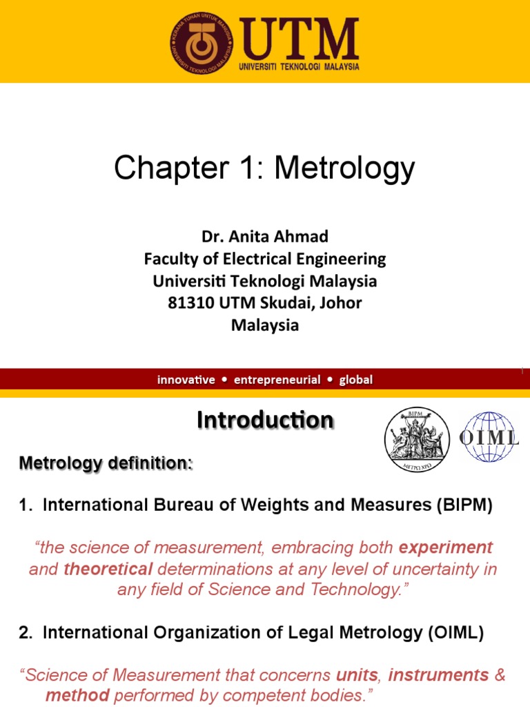 Ch1 Metrology | PDF | Metrology | Accuracy And Precision