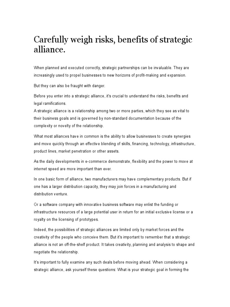 Carefully Weigh Risks | PDF | Negotiation | Business