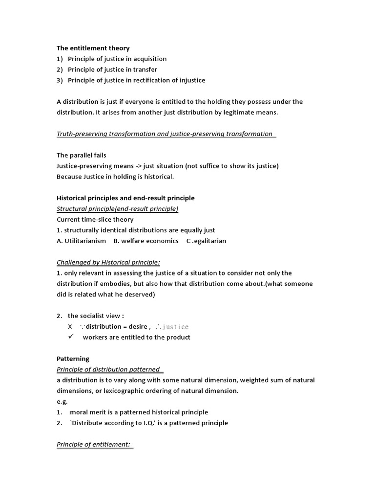 The Entitlement Theory: Truth-Preserving Transformation and Justice ...