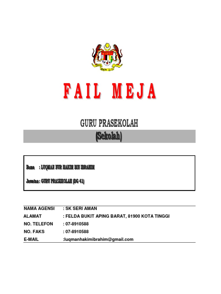 Fail Meja Guru Prasekolah | PDF | Karier & Perkembangan