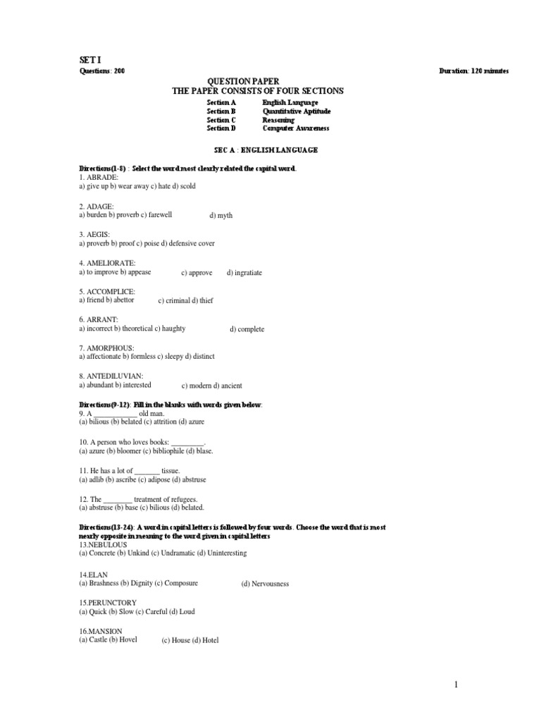 SSC Aptitude Tier 1 Sample Paper | PDF | Computer File | File Format