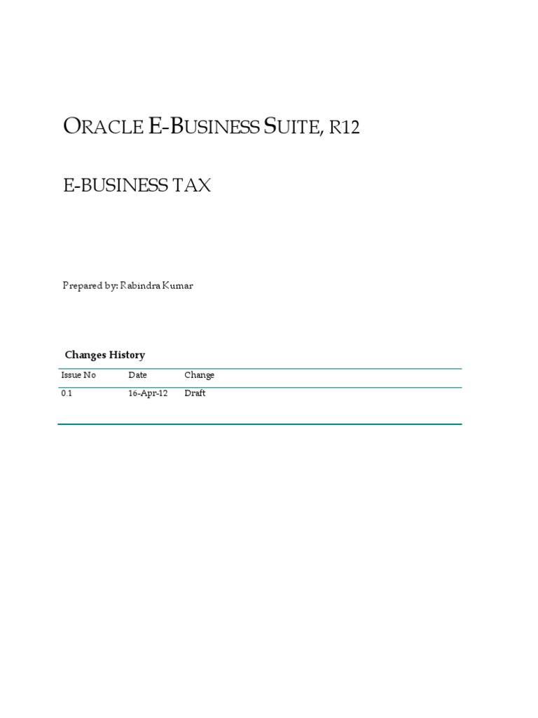 E-Business Tax - Setup With Example | PDF | Electronic Business | Value ...