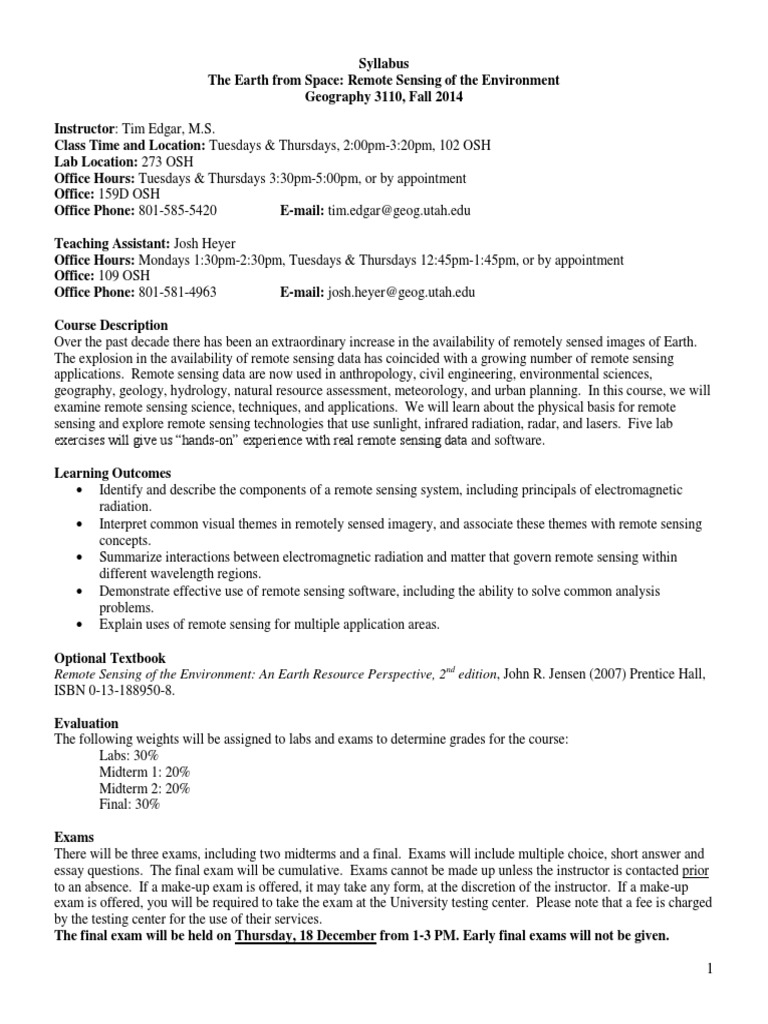 Remote Sensing of The Environment: An Earth Resource Perspective, 2 ...