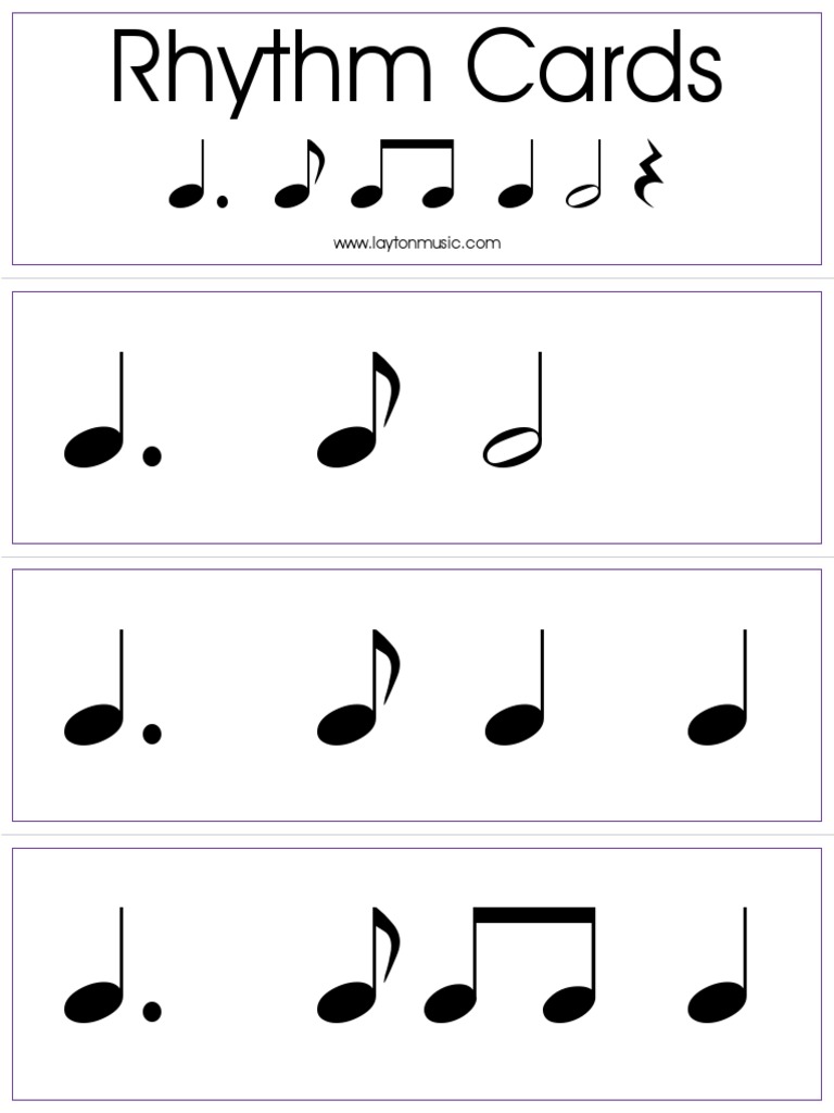 Rhythm Cards Set 5 Dottedq 8th Q HN QR PDF | PDF