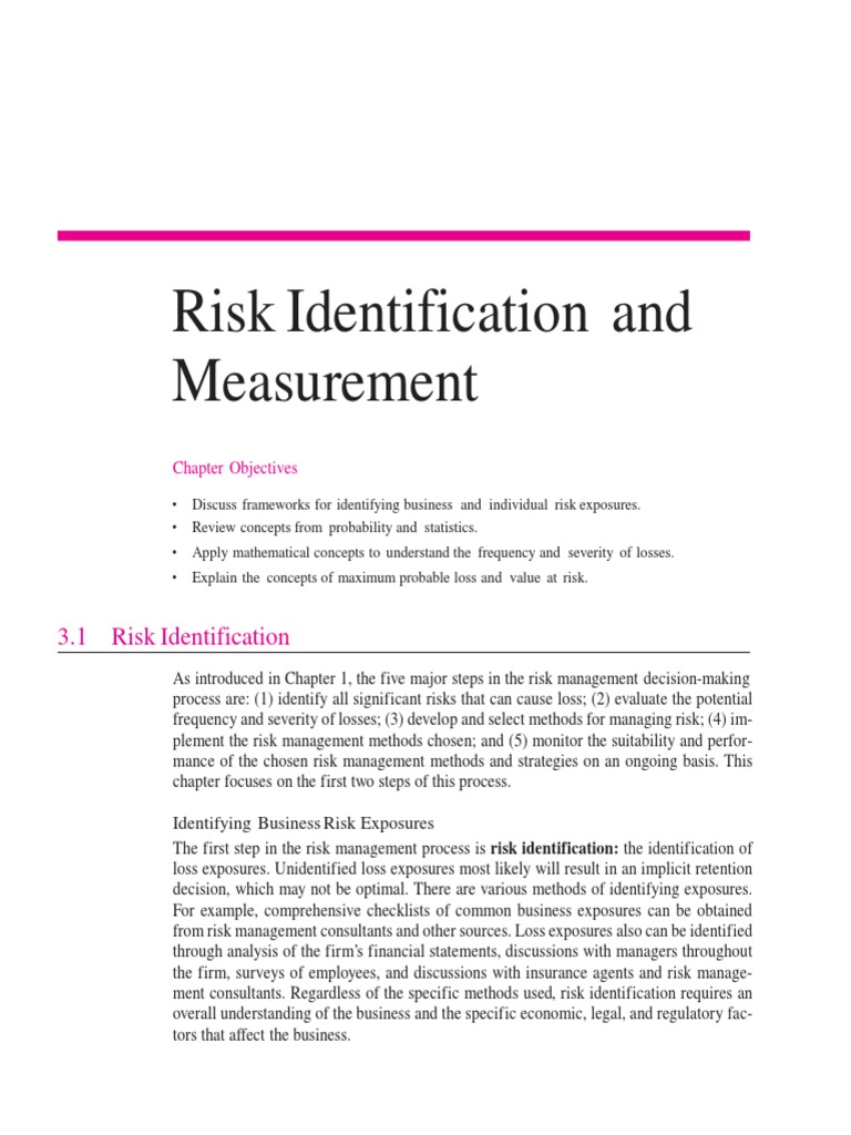 Risk Identification & Measurement | PDF | Standard Deviation | Variance