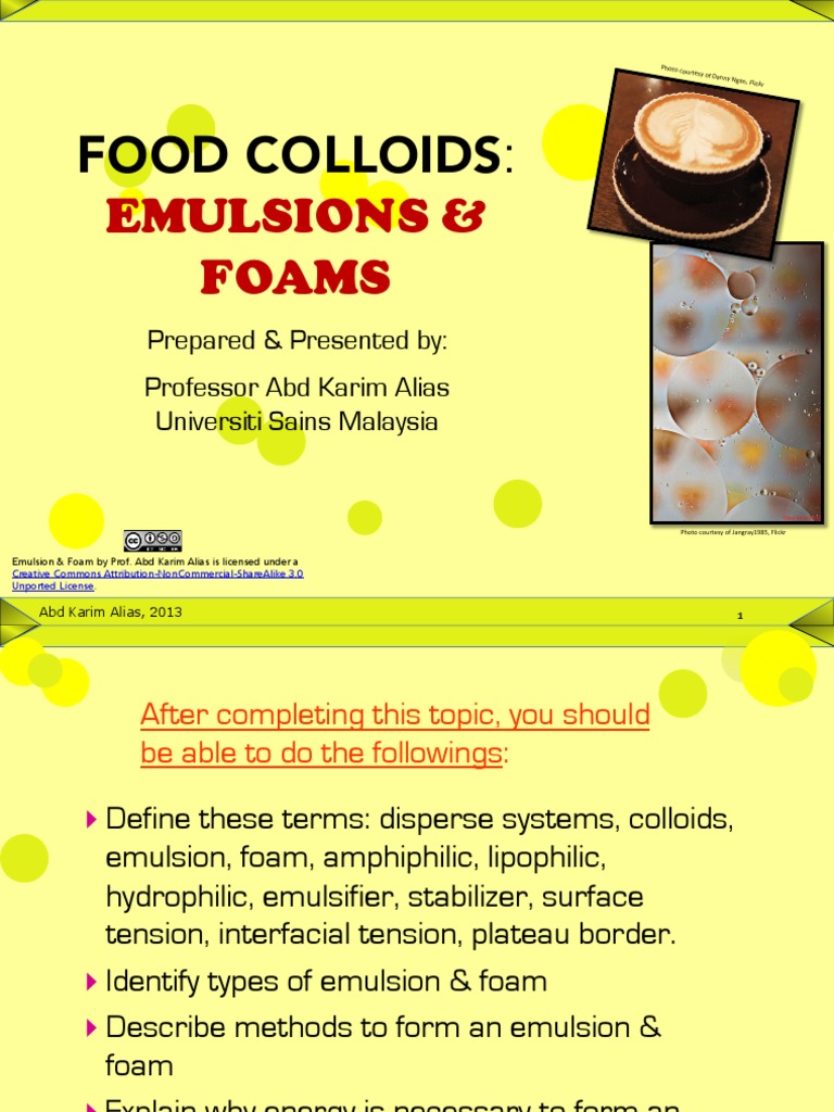 Emulsion and Foam Introduction | Colloid | Emulsion