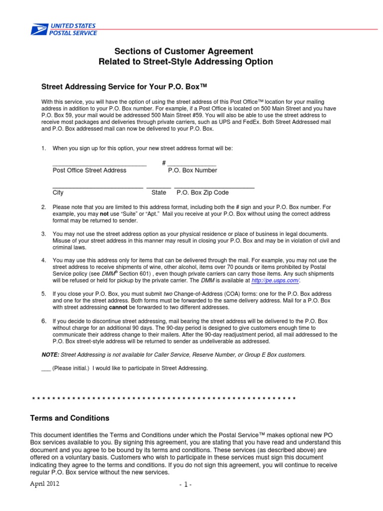 Post Office Po Box Pbsacustomeragreement | Download Free PDF | Post ...