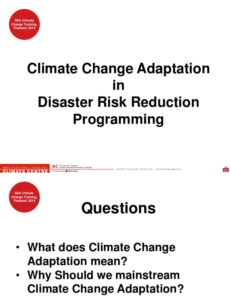 Presentation Slides: Climate Change Adaptation in Disaster Risk ...