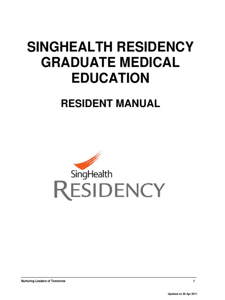 GME Resident Manual - 2011 - 26 Apr | PDF | Residency (Medicine ...