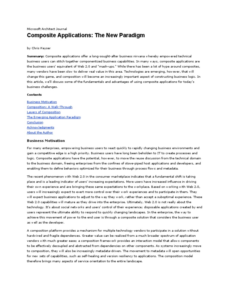 Composite Applications The New Paradigm | PDF | Business Process ...