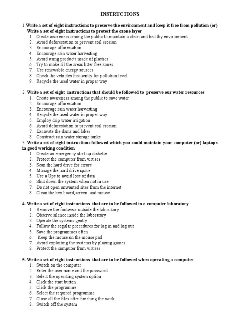 Writing Effective Instruction Sets | PDF | Input/Output | Traffic