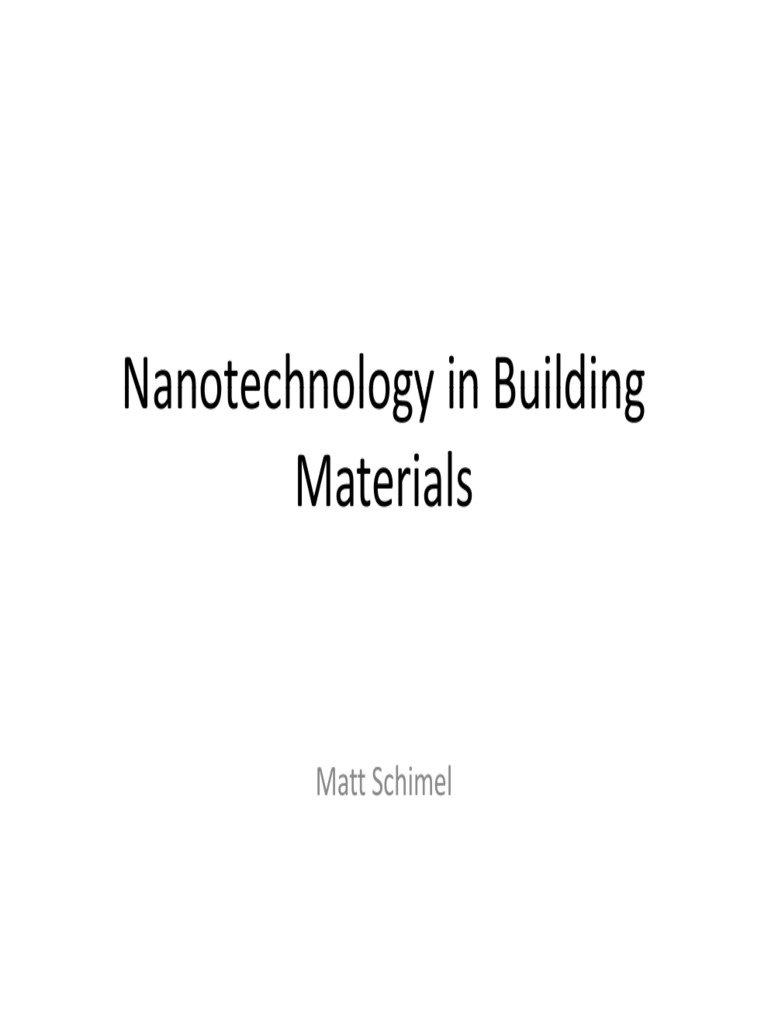 Nanotechnology in Building Materials | PDF | Steel | Nanotechnology
