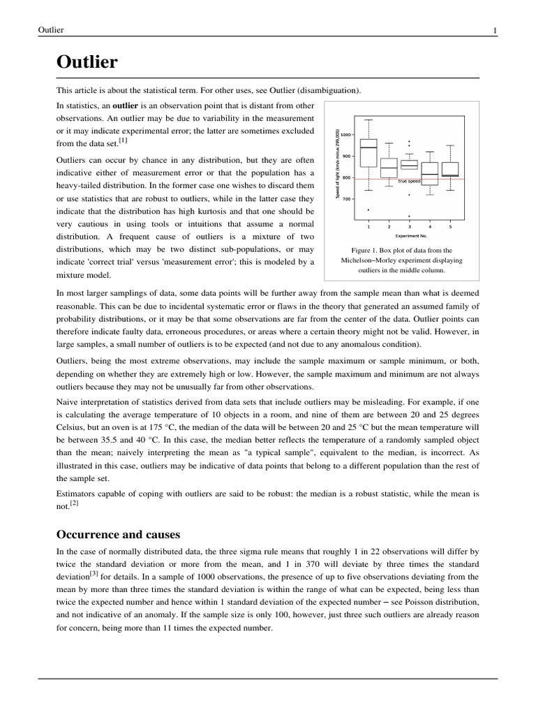 Outlier: Occurrence and Causes | PDF | Outlier | Robust Statistics
