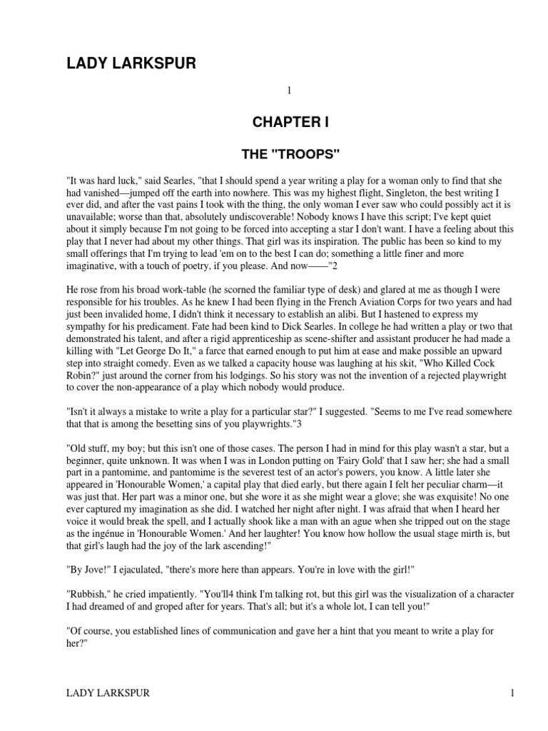 Lady Larkspur by Nicholson, Meredith, 1866-1947 | PDF