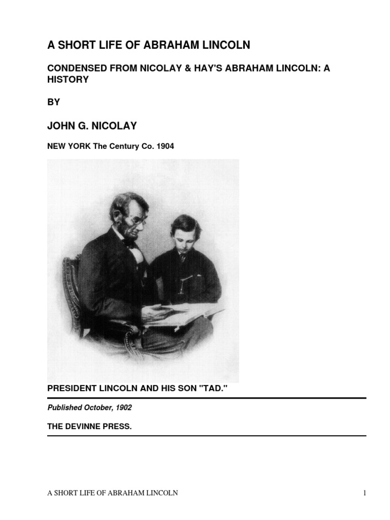 A Short Life of Abraham Lincoln: John G. Nicolay | PDF | George B. Mc ...