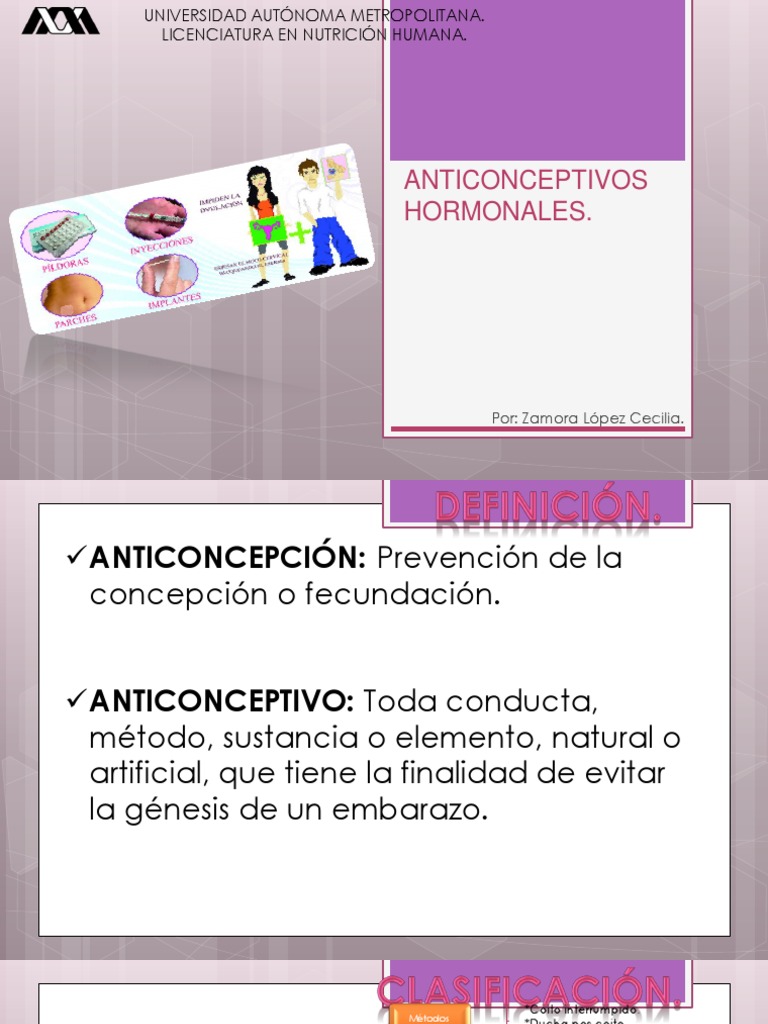 Anticonceptivos Hormonales | PDF | Control de la natalidad | Píldora ...