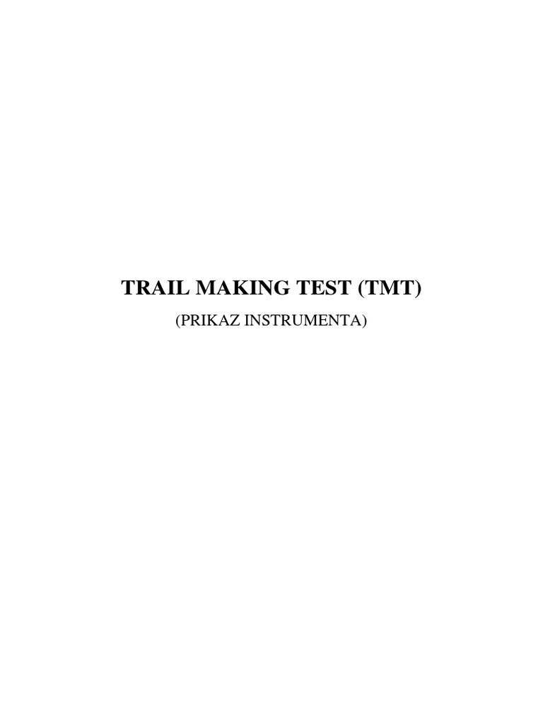 Trail Making Test (TMT) : (Prikaz Instrumenta) | PDF | Teaching Methods ...