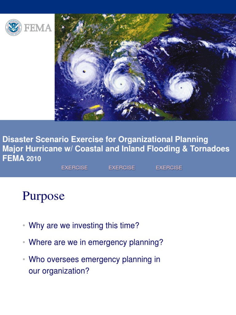 Disaster Scenario Exercise For Organizational Planning Major Hurricane ...