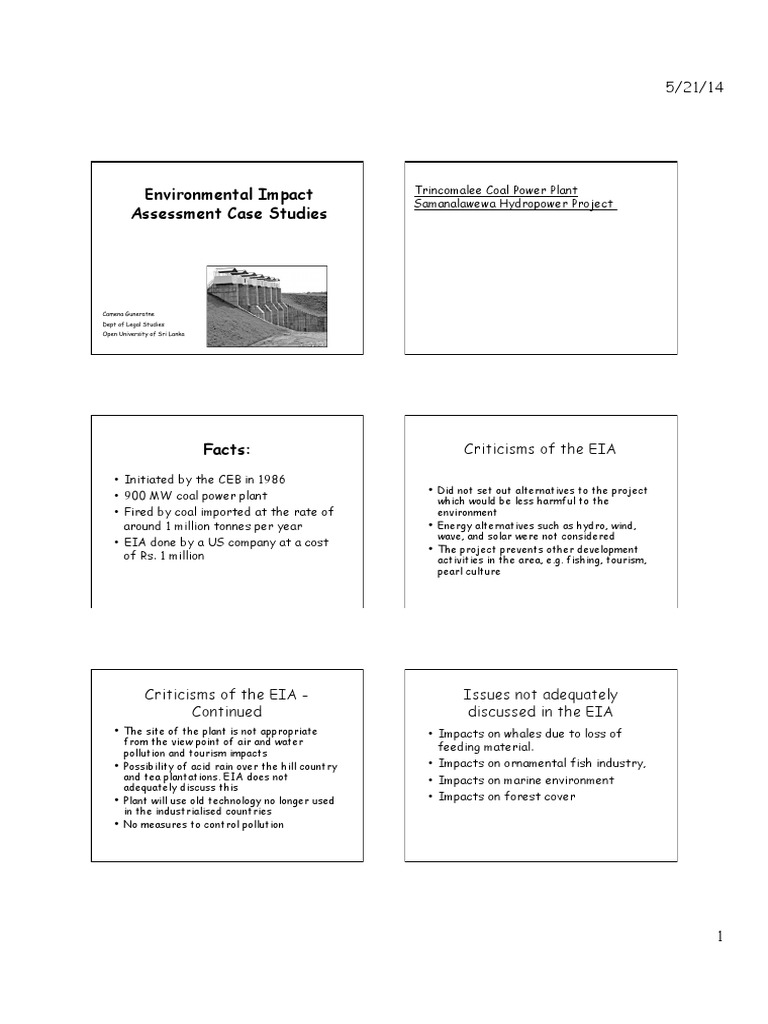 EIA Case Studies | PDF | Environmental Impact Assessment | Hydroelectricity