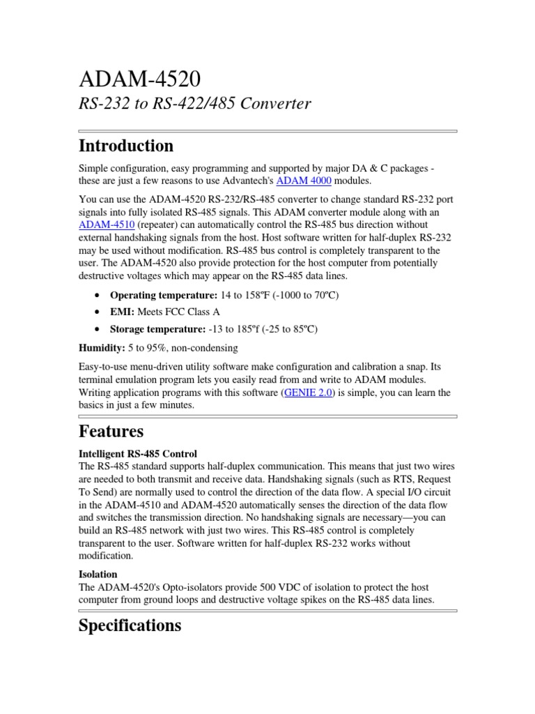 Adam 4520 | PDF
