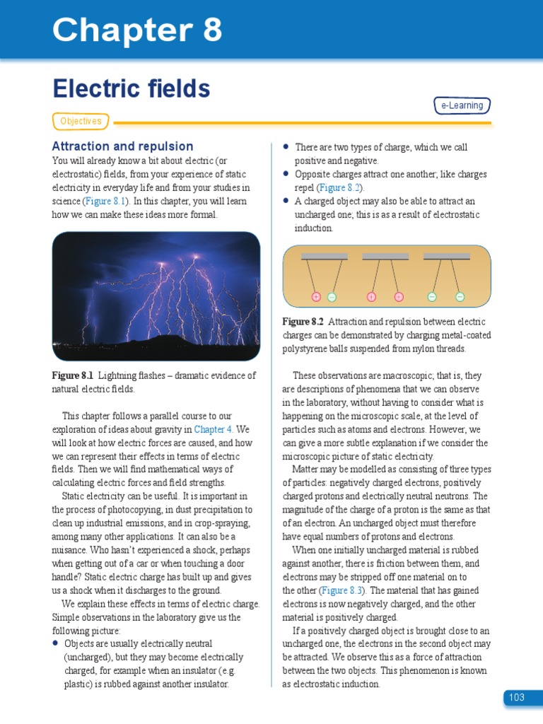 Chapter 8 - Electric Fields Unsecured | PDF | Electric Charge | Force
